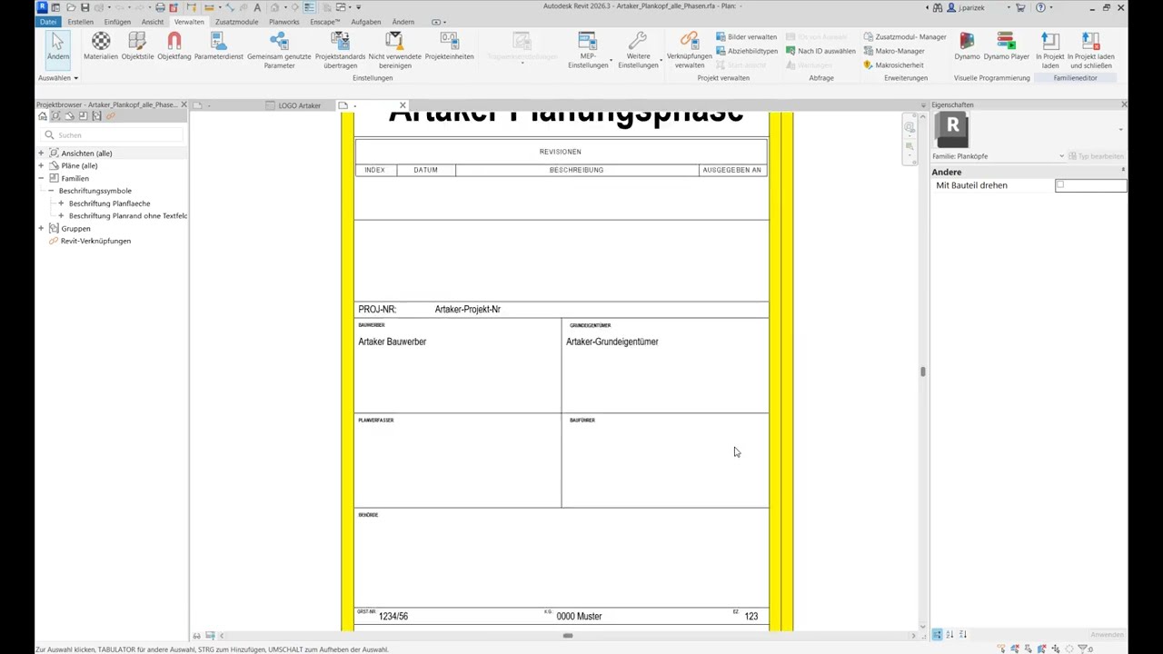 Autodesk Revit Plankopf in 5 Schritten erstellen